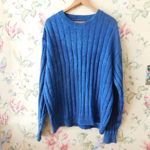 Lands' End | Sweaters | Blue Ribbed Sweater | Poshmark